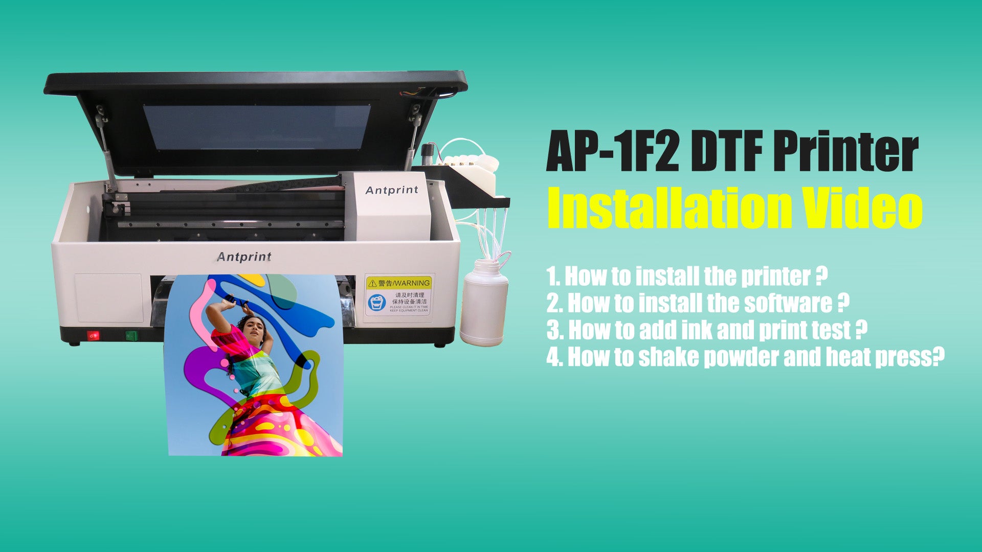 DTF Printer Installation Tutorial Video |AP-1F2 – Specialized In The ...